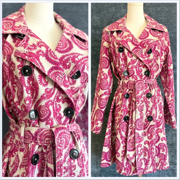Merona | Jackets & Coats | Merona Vintage Y2k Pink And White Paisley ...